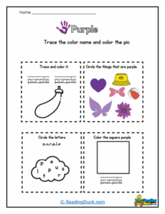 Color Purple Worksheets | Reading Duck.com