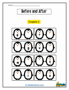 Before or After Worksheets