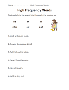 High Frequency Words Worksheets | Reading Duck.com
