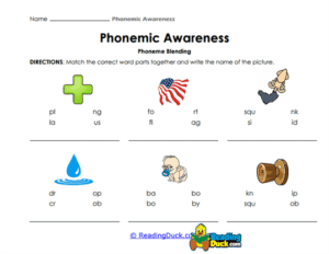 Phonemic Awareness Worksheets | Phonics Skills | Reading Duck.com