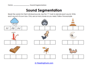 Sound Segmentation Worksheets | Phonics Skills | Reading Duck.com