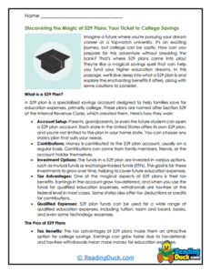 Financial Literacy Worksheets for Kids | Money & Reading