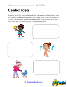 Central Idea Worksheets | Reading Skills | Reading Duck.com