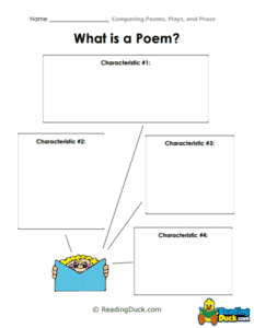 Comparing Poems, Plays, and Prose Worksheets | Reading Duck.com