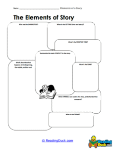 Story Elements Worksheets | Reading Skills | Reading Duck.com