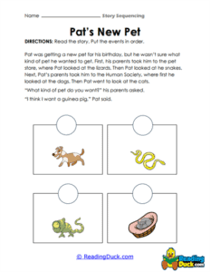 Story Sequencing Worksheets | Reading Skills | Reading Duck.com