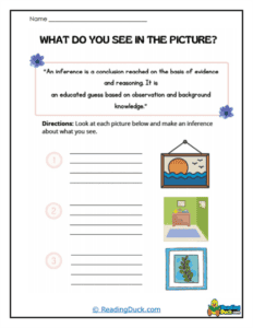 What Do You See Worksheets | Print Concept | Reading Duck.com
