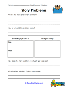 Problem and Solution Worksheets | Writing Series | Reading Duck.com