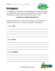 Imagery Worksheets | Reading Duck.com