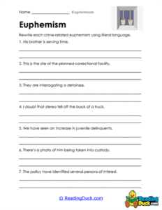 Euphemism Worksheets