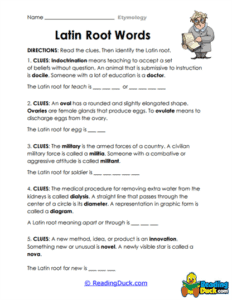 Etymology Worksheets | Vocabulary Series | Reading Duck.com