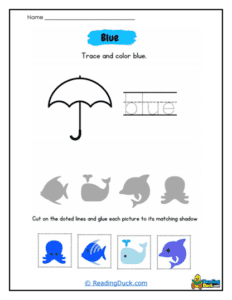 Color Blue Worksheets | Reading Duck.com