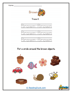 Color Brown Worksheets | Reading Duck.com