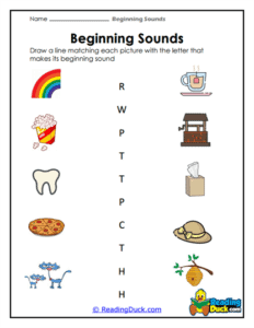 Beginning Sounds Worksheets | Reading Duck.com