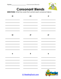 Consonant Blends Worksheets | Phonics Skills | Reading Duck.com