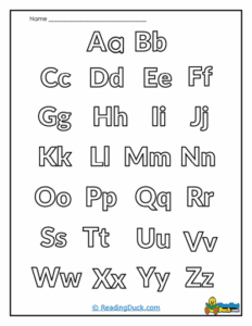 Bubble Letters of the Alphabet Worksheets | Reading Duck.com