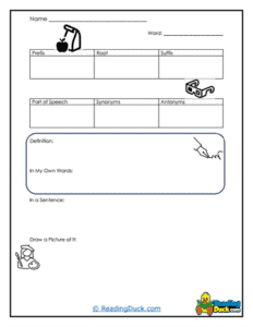 Vocabulary Graphic Organizers | Class Templates | Reading Duck.com