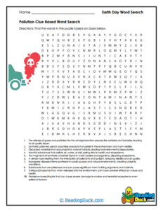 Earth Day Word Searches | Holiday Series | Reading Duck.com