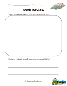 Book Review Assignment Worksheets | Reading Duck.com