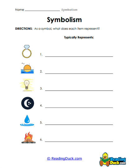 Symbolism Worksheets | Language Arts Skills | Reading Duck.com