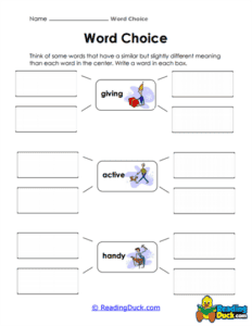 Word Choice Worksheets