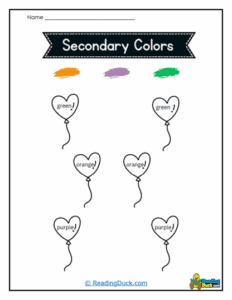 Secondary Colors Worksheets | Reading Duck.com