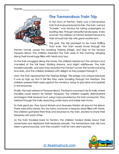 Tr- Blends Reading Passages Worksheets | Reading Duck.com