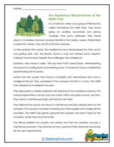 Mis- Prefix Reading Passages Worksheets | Reading Duck.com