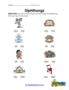 Diphthong Worksheets | Phonics Skills | Reading Duck.com