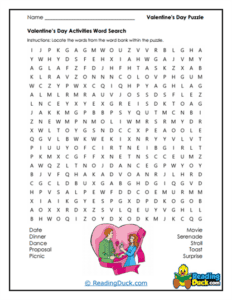 Valentine's Day Word Search Worksheets