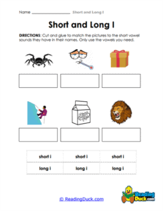 Short and Long I Worksheets | Phonics Skills | Reading Duck.com