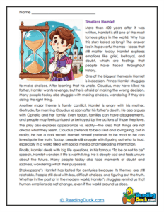 Hamlet Worksheets | by William Shakespeare | Reading Duck.com