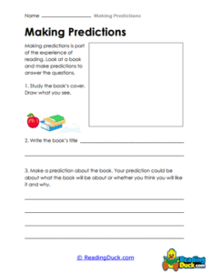 Making Predictions Worksheets | Reading | Reading Duck.com