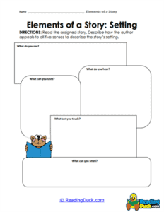 Story Elements Worksheets | Reading Skills | Reading Duck.com