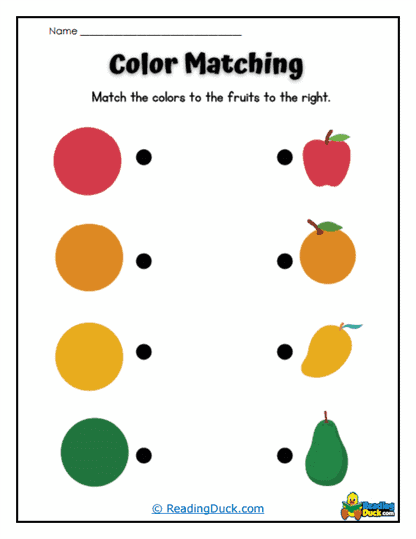 Learning Colors Worksheets | Reading Duck.com