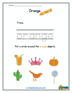 Color Orange Worksheets | Reading Duck.com