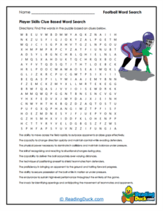Football Word Searches | Vocabulary Series | Reading Duck.com
