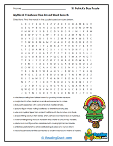 St. Patrick's Day Word Searches | Holiday Series | Reading Duck.com