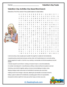 Valentine's Day Word Searches