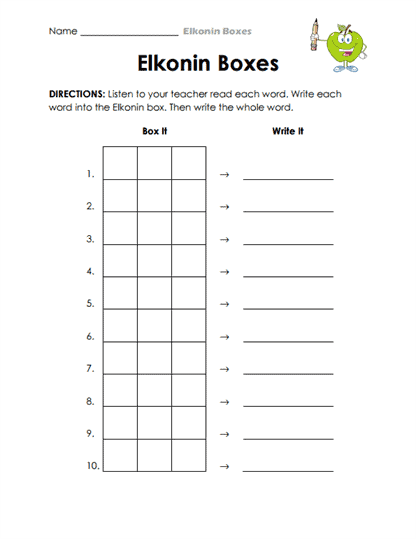 Elkonin Box Worksheets | Phonics Skills | Reading Duck.com