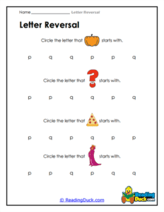 Letter Reversal Worksheets | Phonics Skills | Reading Duck.com