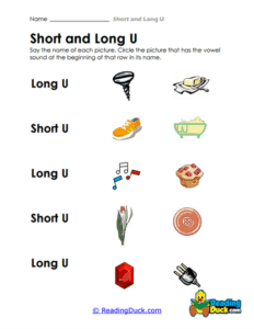 Short and Long U Worksheets | Phonics Skills | Reading Duck.com