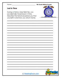 8th Grade Writing Prompt Worksheets | Reading Duck.com