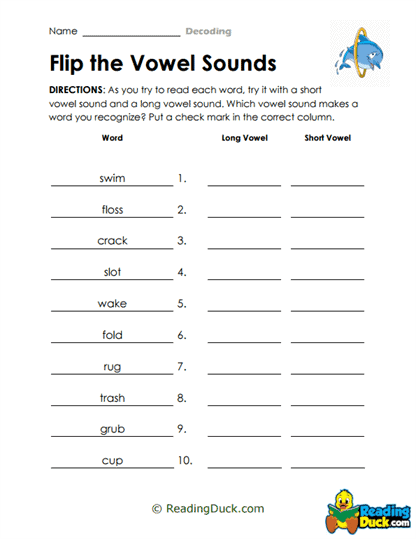 Decoding Worksheets | Reading Skills | Reading Duck.com