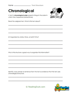 Text Structure Worksheets | Reading Skills | Reading Duck.com