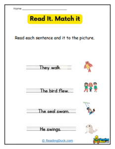 Match Words to Pictures Worksheets | Print Concept | Reading Duck.com