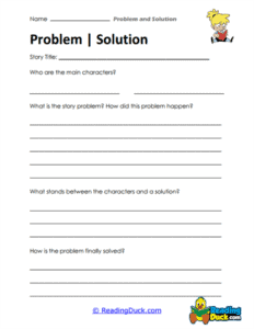 Problem and Solution Worksheets | Writing Series | Reading Duck.com