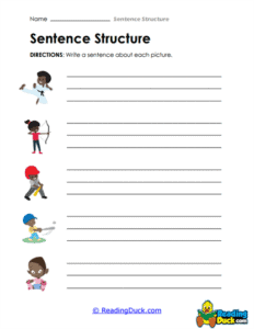 Sentence Structure Worksheets | Writing Series | Reading Duck.com