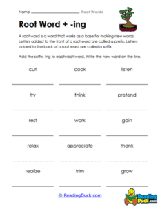 Root Words Worksheets | Vocabulary Series | Reading Duck.com