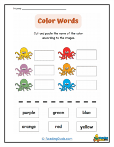 Color Words Worksheets | Reading Duck.com